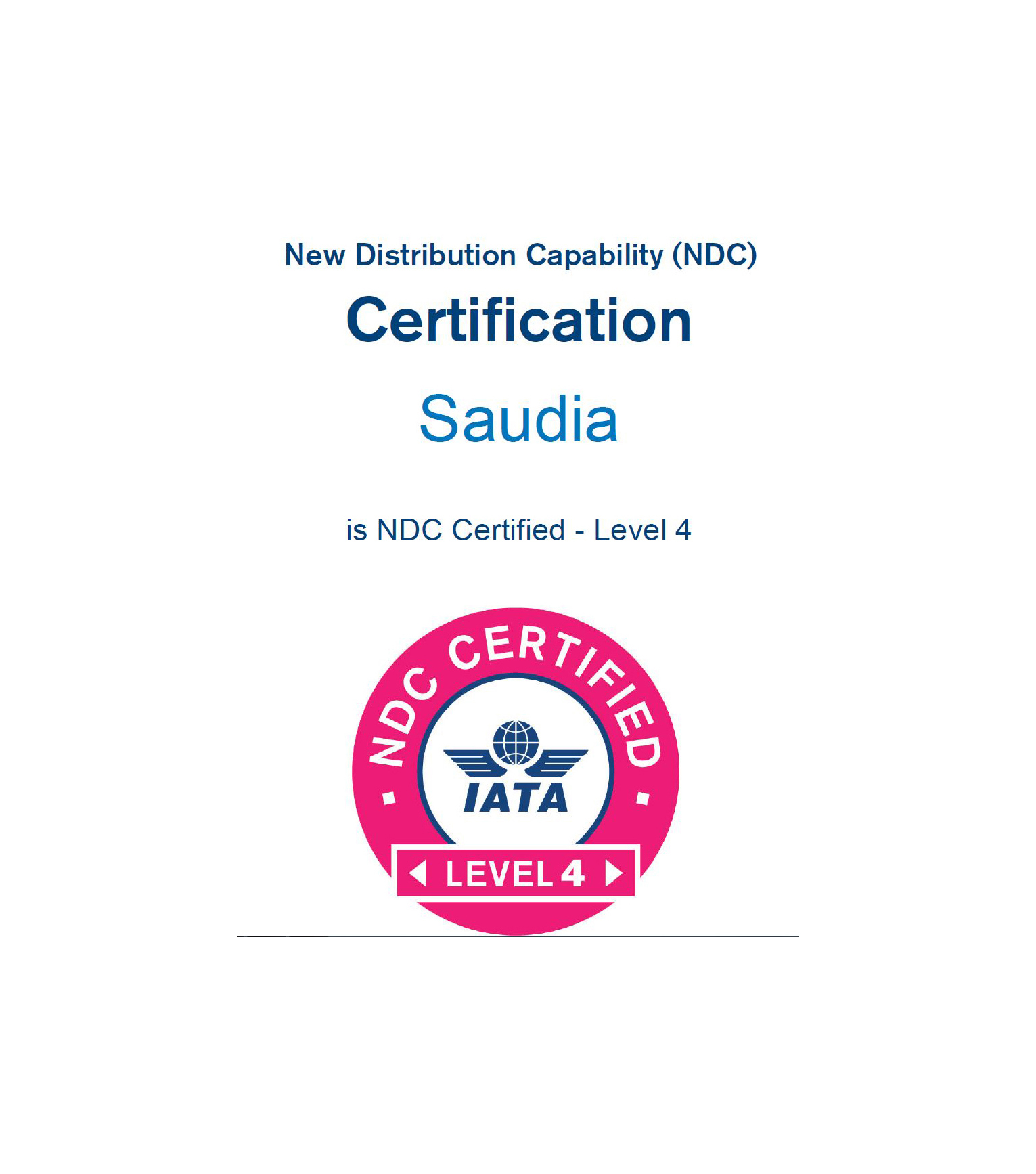 AACO | Saudia achieves IATA level 4 NDC certification